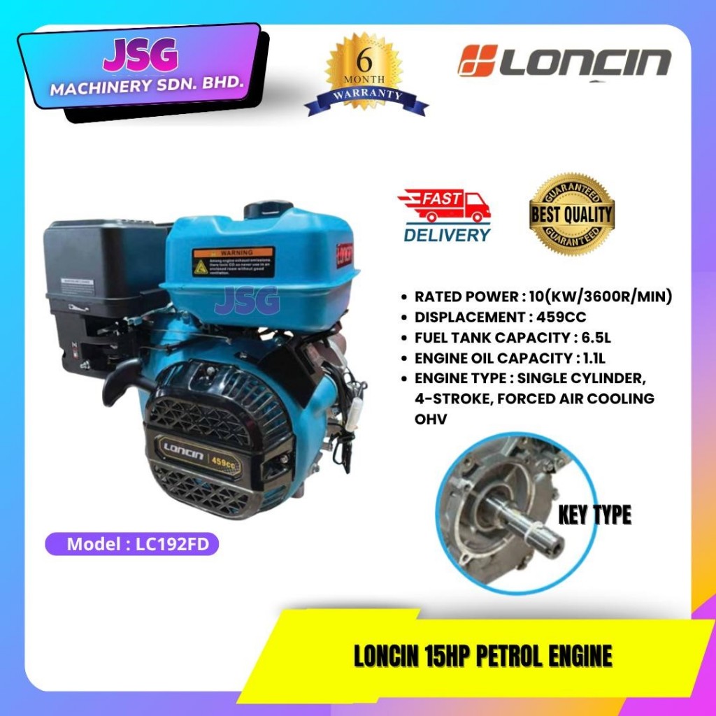 LONCIN LC192FD 15HP PETROL ENGINE (KEY TYPE) | Shopee Malaysia
