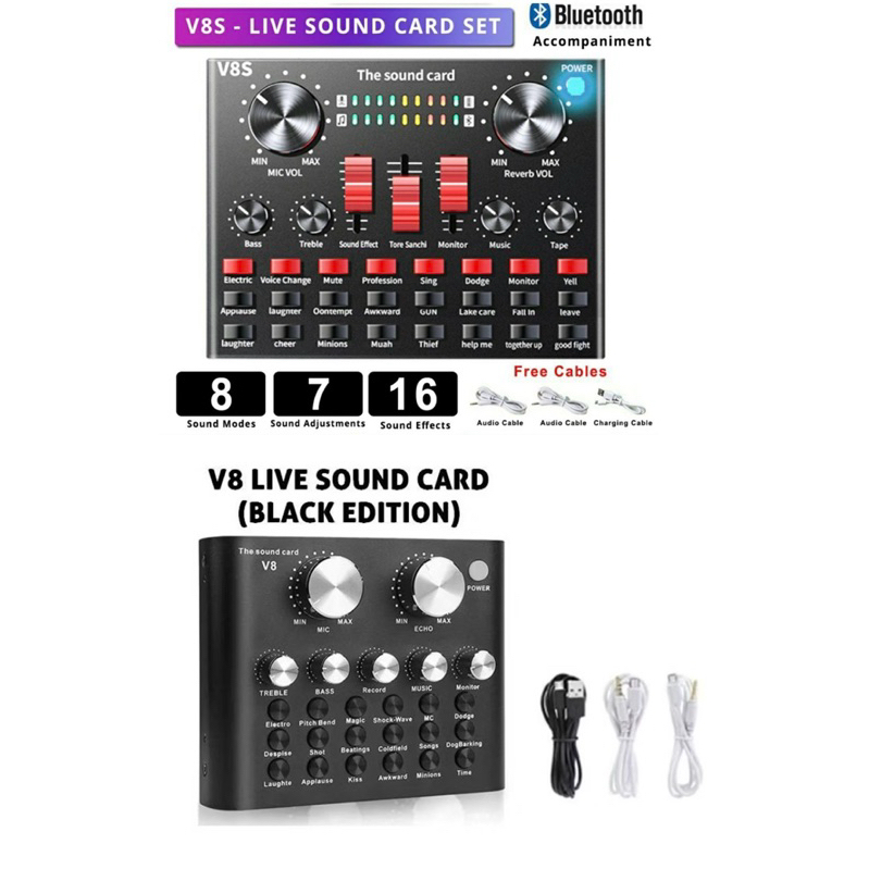 [SALES] V8 / V8S Sound Card English Version PC Voice Chat Singing Live ...