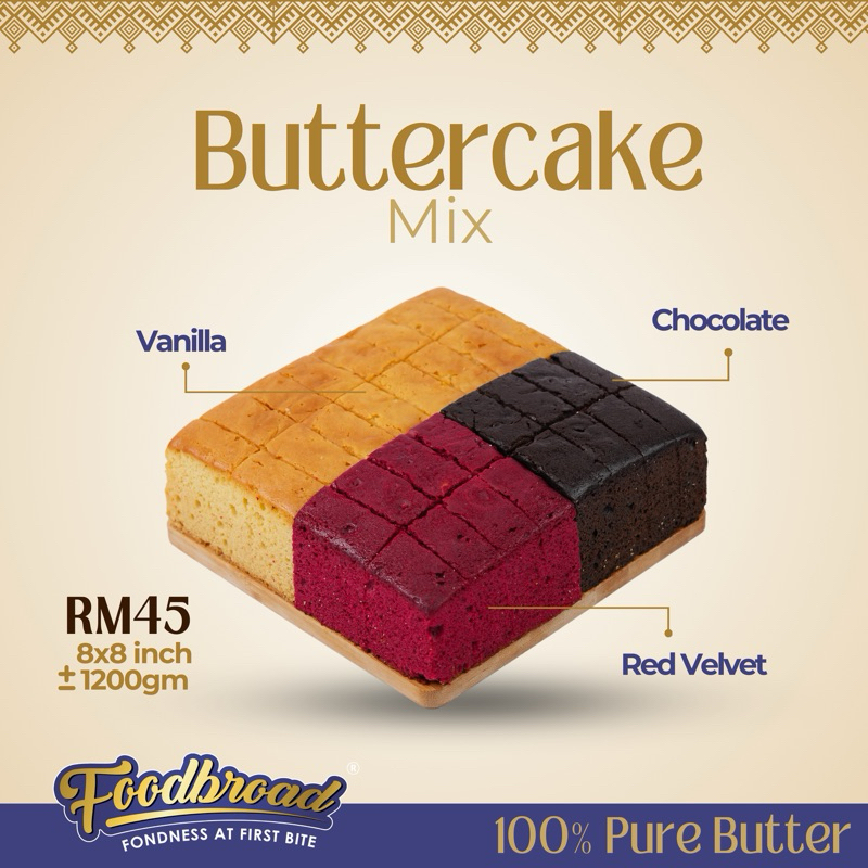 Foodbroad Premium Kek Butter Mix 3 Flavours (Choc, Red Velvet & Vanilla ...