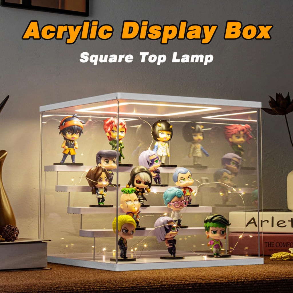 Acrylic Transparent Display Box with Light Top Display Storage Box ...
