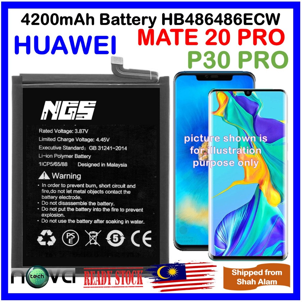 ORlGINAL NGS 4200mAh Battery HB486486ECW Fit For HUAWEI Mate 20 Pro ...