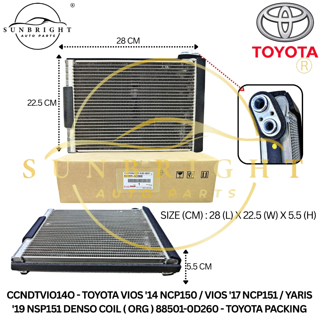 TOYOTA VIOS '14 NCP150 / VIOS '17 NCP151 / YARIS '19 NSP151 DENSO COIL ( ORG ) 88501-0D260 ...