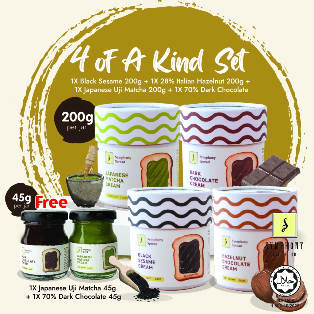 [Shopee Exclusive] 4 of A Kind SYMPHONY Spread Set No Added Sugar FREE 1x Mini Signature Box ...