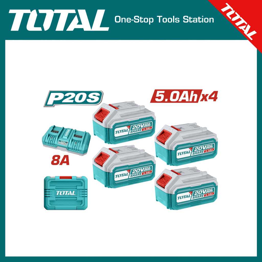 TOTAL P20S Lithium-Ion battery and charger kit TFBCLI20285 | Shopee ...