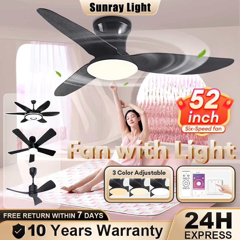 Ceiling Fan With Light Kipas Siling Cooling Fan 3-color light kipas ...