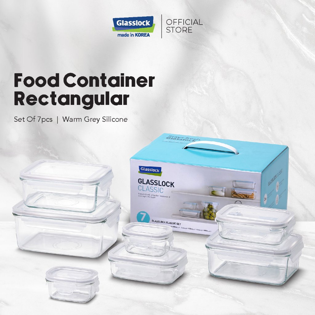 [Microwave Safe]Glasslock Food Container Airtight Rectangle Bekas Kaca ...