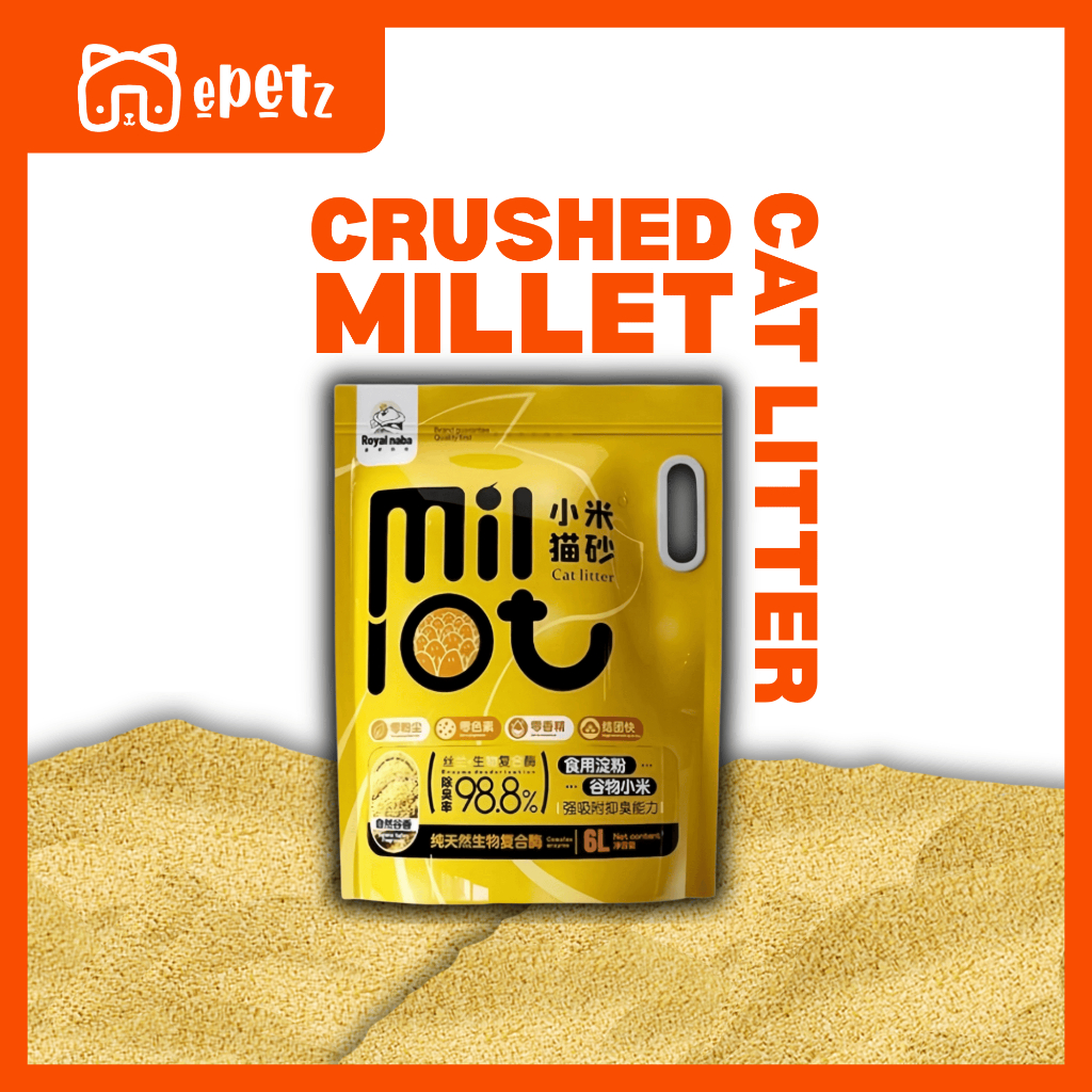 ePetz Royal Naba Crushed Millet Litter Flushable No Odor Strong ...
