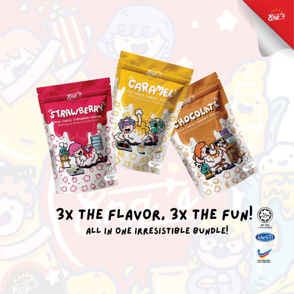 Eng’s Popcorn – Trio Pack (Caramel, Strawberry, Chocolate) | Shopee ...