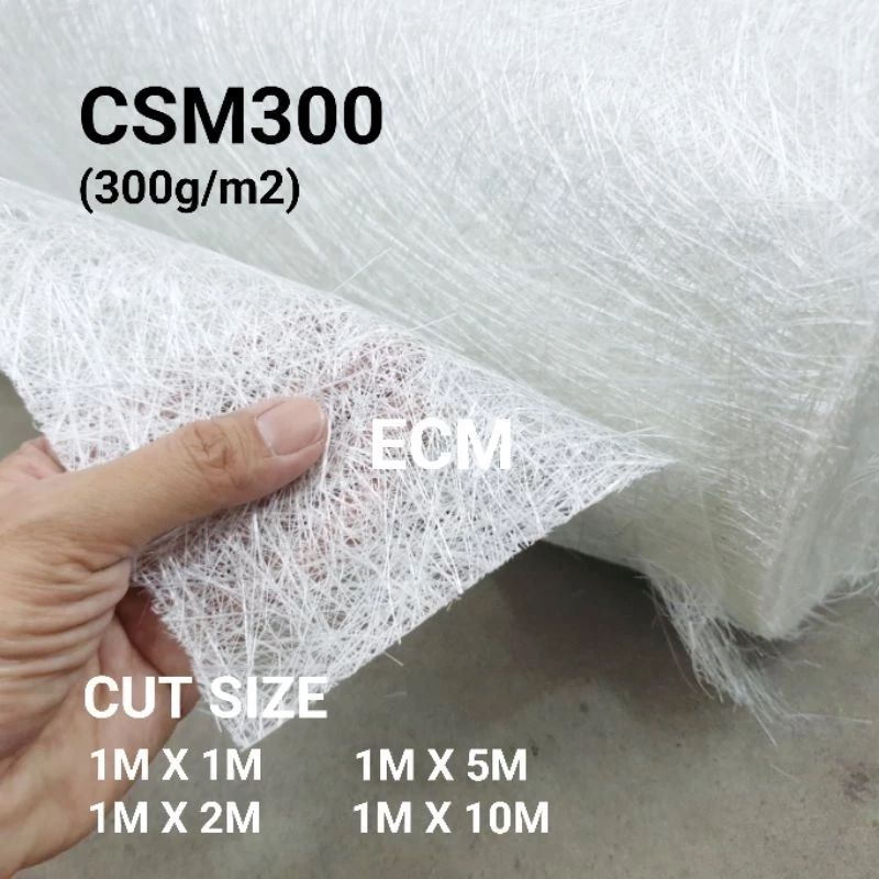 KAIN FIBER 300GSM / CSM300 (1M-10M) FIBERGLASS CHOPPED STRAND MAT ...