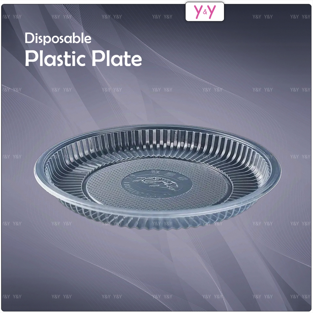 Disposable Plastic Round Plate / Open House Kenduri Party Plate ...