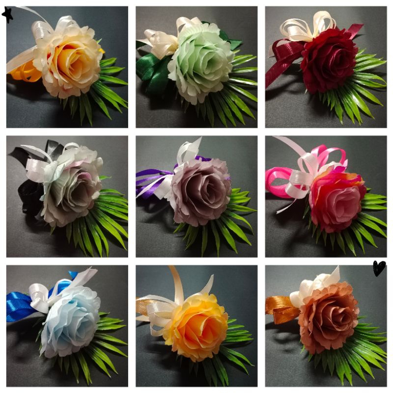 Bunga Ros Rozek/ Bunga Kendarat/ Bunga Dada/ Flower Corsage with Safety ...