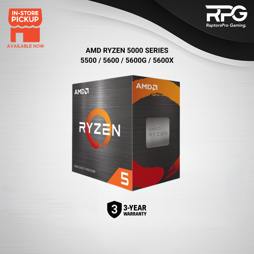 (BOX UNIT) AMD RYZEN 5000 SERIES 5500 / 5600 / 5600G / 5600X AM4 ...