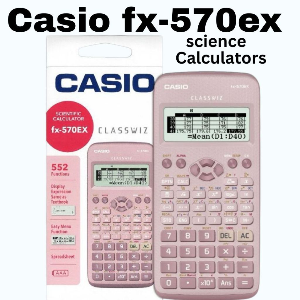Original CLASSWIZ Casio Scientific Calculator fx-570EX Saintifik pink ...