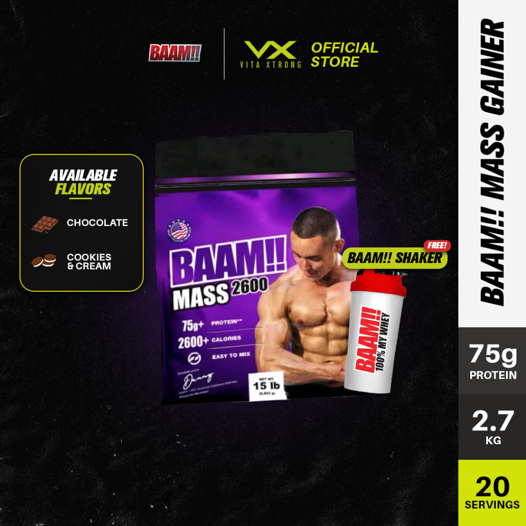 BAAM!! Mass Gainer 2600 (6lbs/15lbs) | Weight Gain Supplement High ...