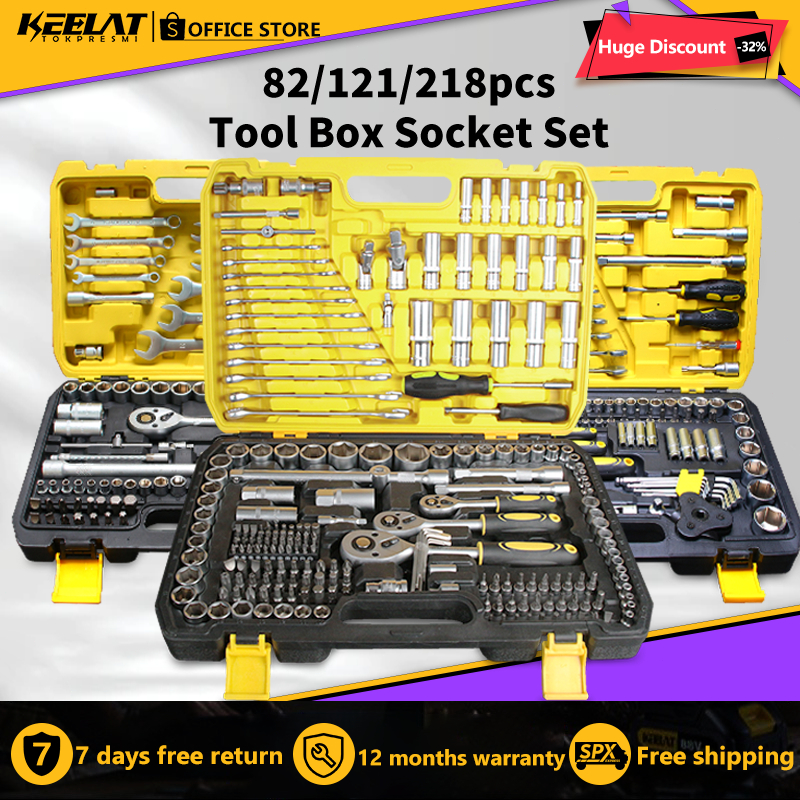 KEELAT 218pcs Metal Tool Box Set Tool Box Heavy Duty Tools Box Full Set ...