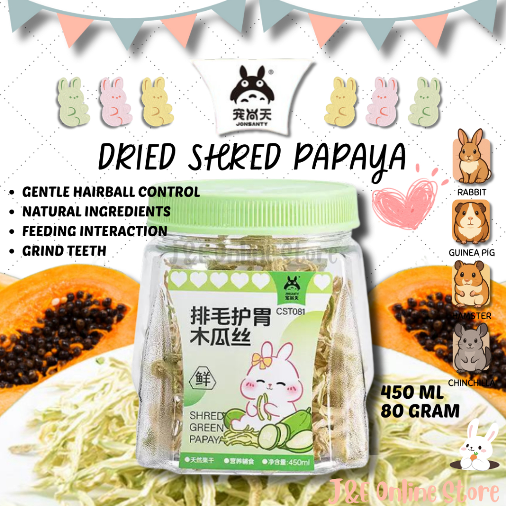 Jonsanty Shred Papaya 70g (Rabbit, Guinea Pig, Hamster, Chinchilla ...