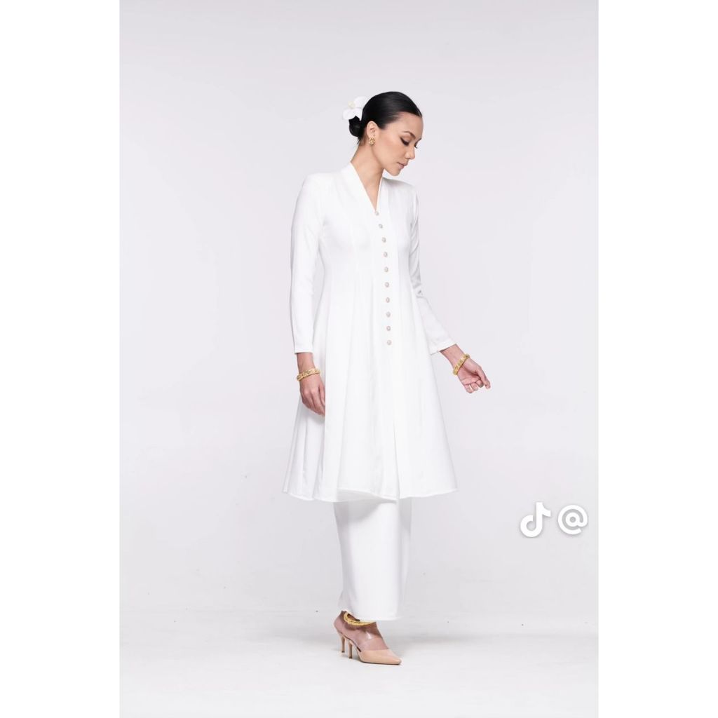 Baju Kebarung Pearl button Muslimah Permpuan fesyen raya 2025 classic ...