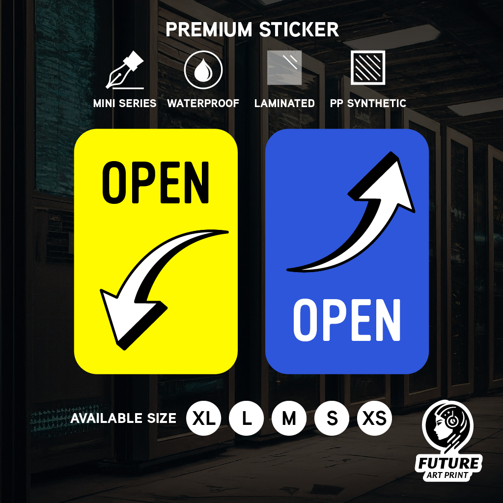 Open Flip Up Down Arrow. Direction Way. Sticker Label Sign Signage ...