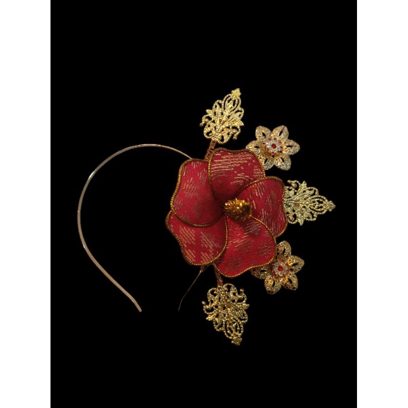 Cekak sanggul bunga raya songket (merah) | Shopee Malaysia