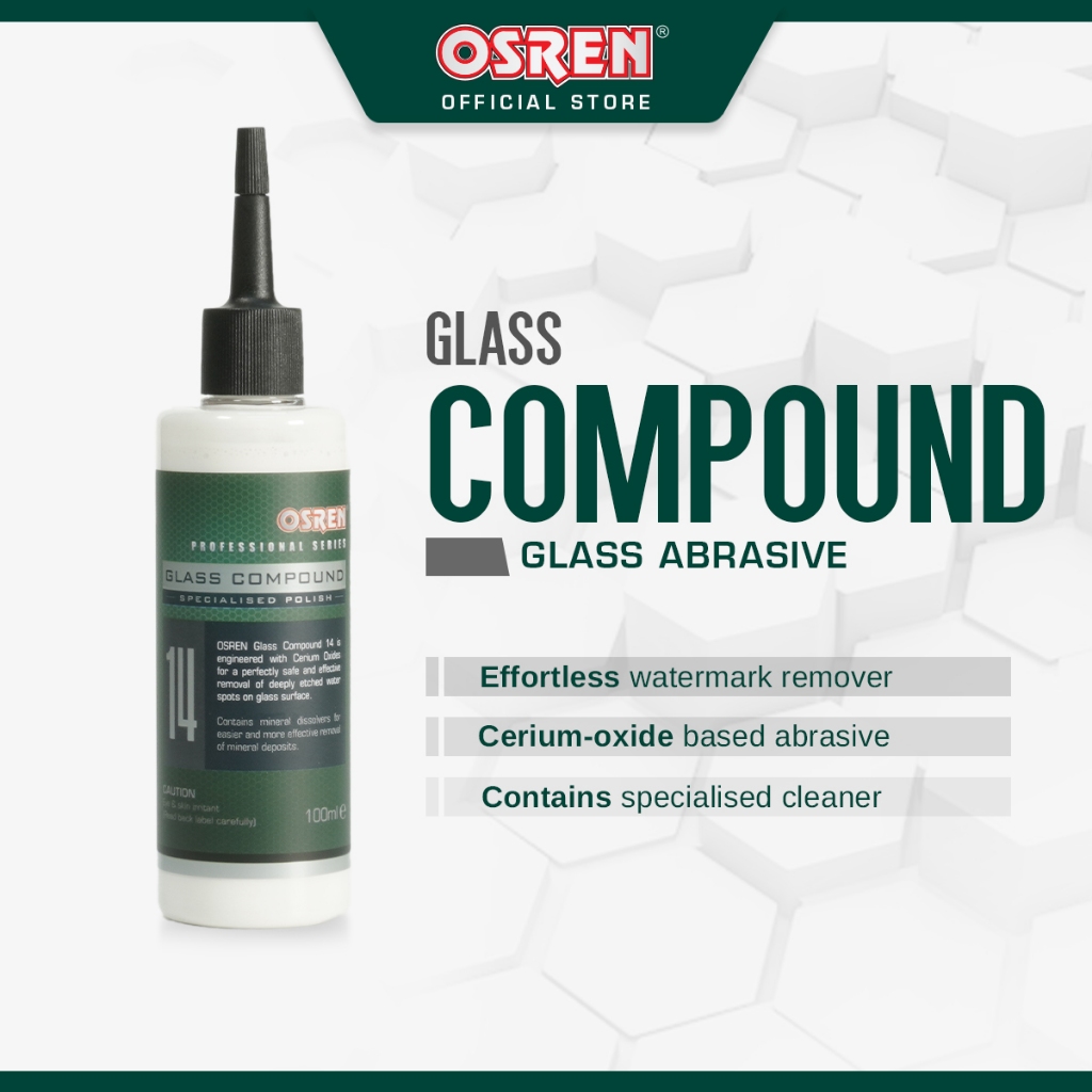 OSREN Glass Compound 14 - Waterspot remover for automotive glass ...