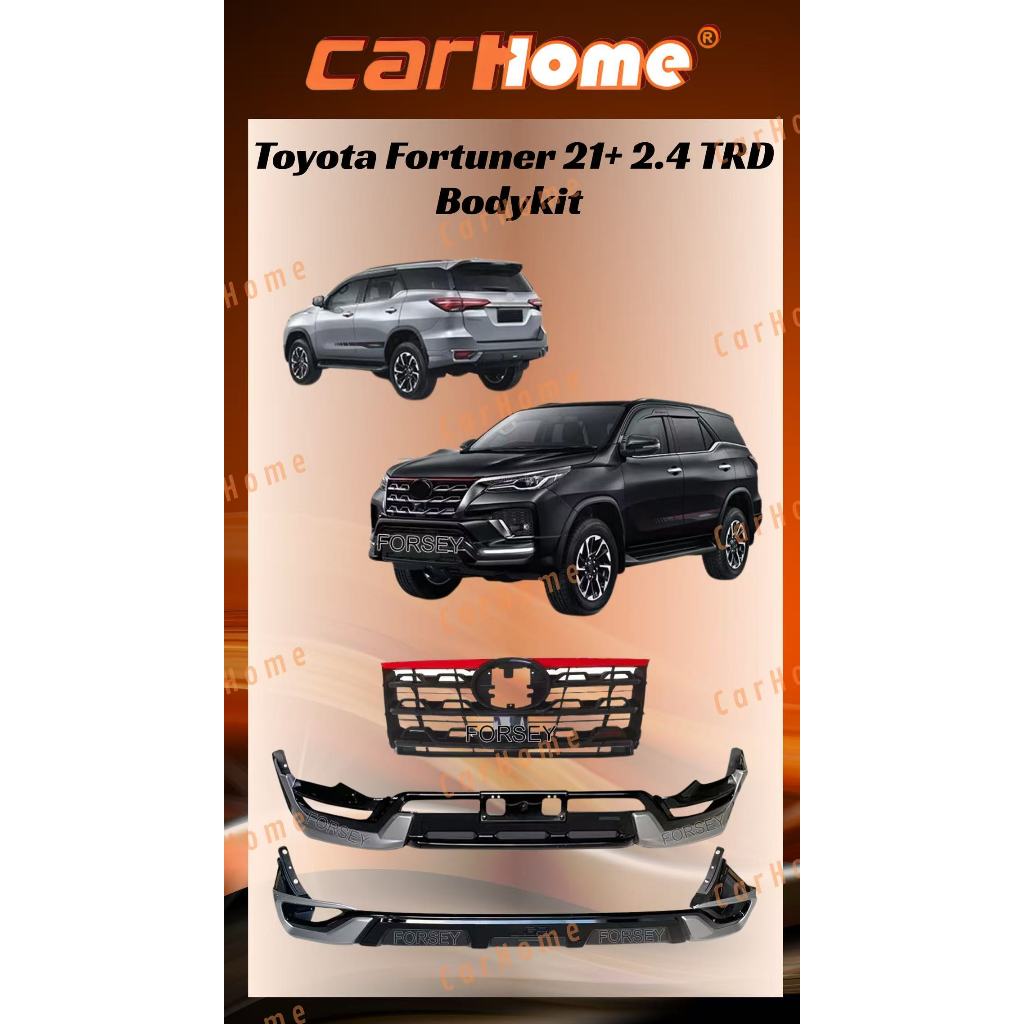 TOYOTA FORTUNER 2021 2022 2.4 TRD PP FRONT & REAR SKIRT BODYKIT FRONT ...