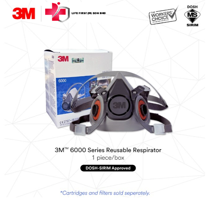 3M 6200 HALF FACEPIECE REUSABLE RESPIRATOR | Shopee Malaysia