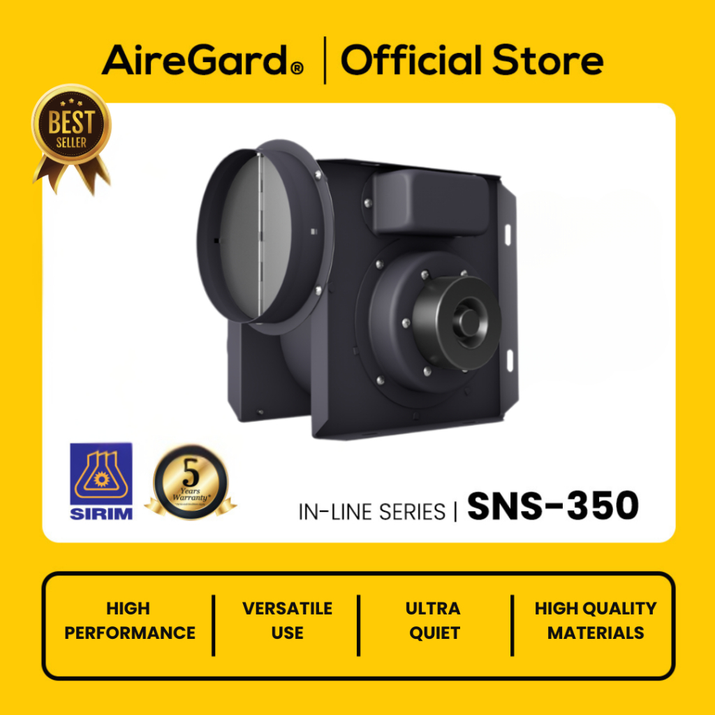 AireGard SNS-350 Ventilator | 6" Duct | 350 CFM | Quiet Operation | Ceiling Mounted - Add to ...
