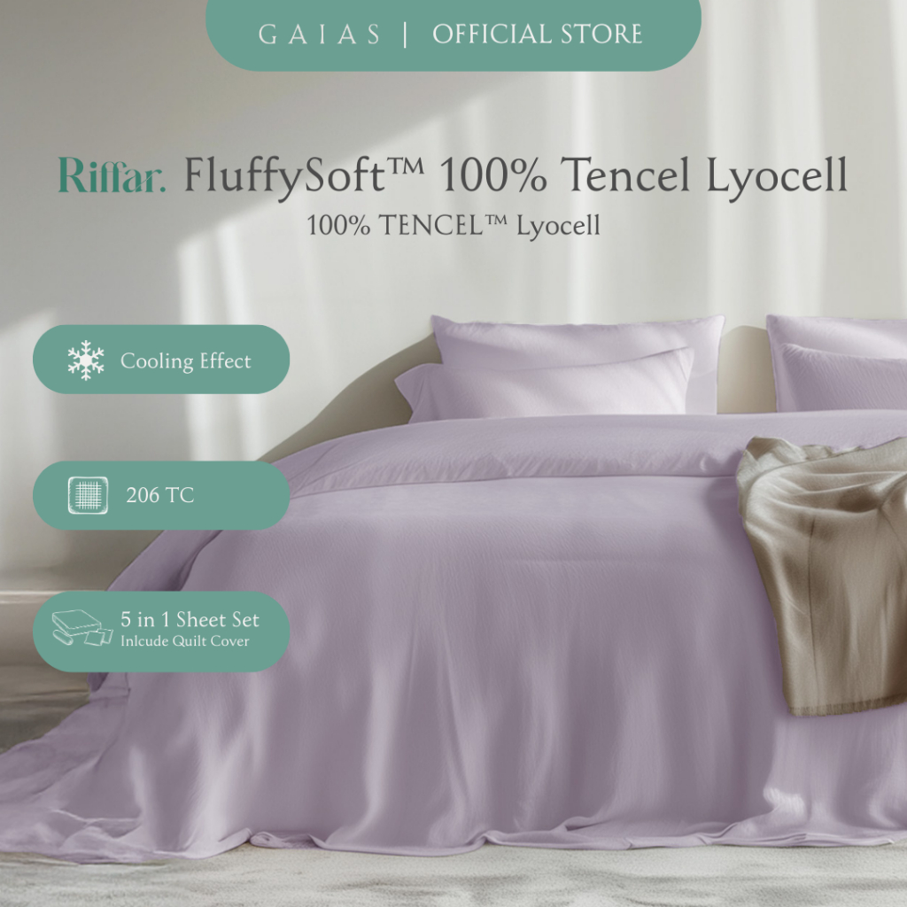 RIFFAR FluffySoft™ 100% Tencel Lyocell Premium Quilt Cover Set 5 in 1 ...