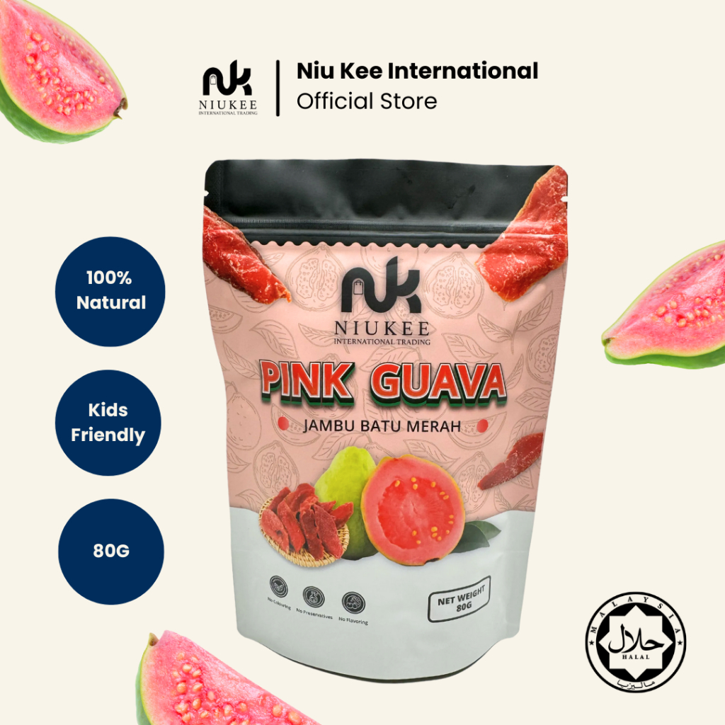 【Niu Kee】Dried Pink Guava 80g HALAL 粉红番石榴干 Guava Kering Healthy Snack ...
