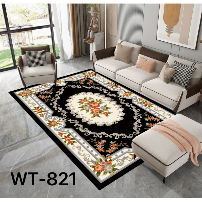 XL 200cm x 160cm 3D Karpet Gulung Heritage Crystal Velvet Carpet Rug ...