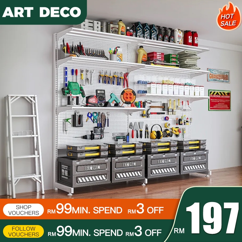 Rak Besi Bertingkat Metal Rack Shelf Heavy Duty Standing Pegboard ...