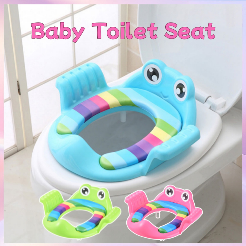 Baby Toilet Seat Portable Double Handrails Toilet Bowl Chair Soft ...