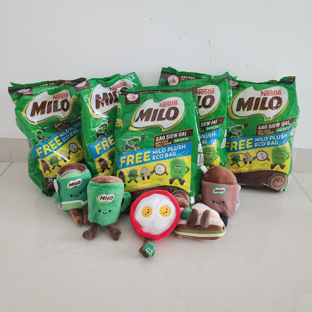 Limited Milo Gao siew dai (13sachet)x5 + Full 5 design Milo Plush Eco ...