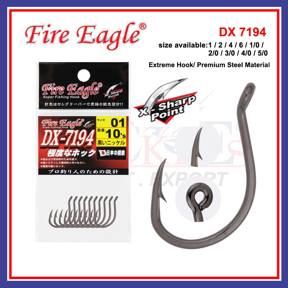 (10pcs) Fire Eagle DX 7194 Extreme Hook Premium Steel Material TCE ...