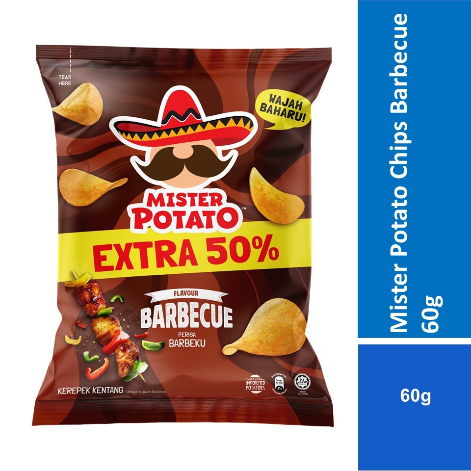 Mister Potato Chips Barbecue 60g | Shopee Malaysia