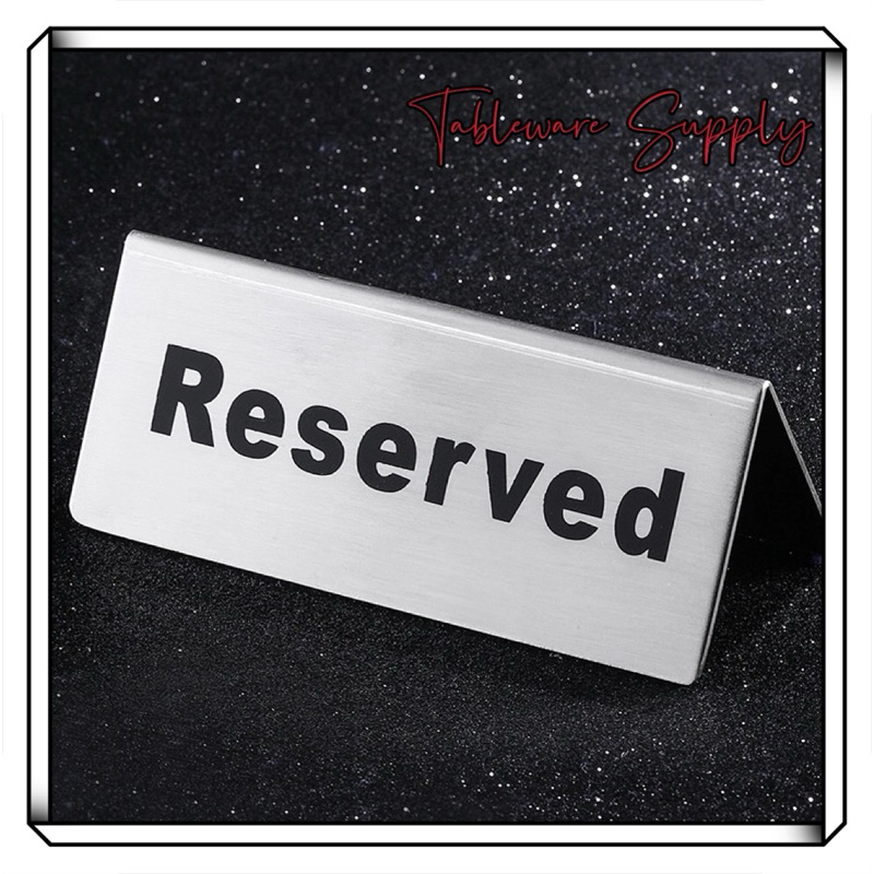 (TablewareSupply)Stainless Steel Reserved Table Sign Booked Stand ...