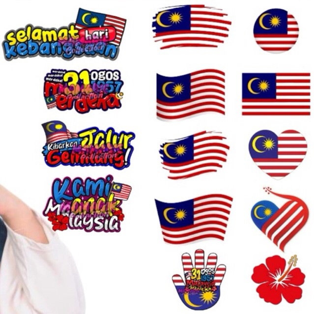 Sticker Merdeka Muka Pipi Tattoo Waterproof Tahan Lama Merdeka Malaysia ...