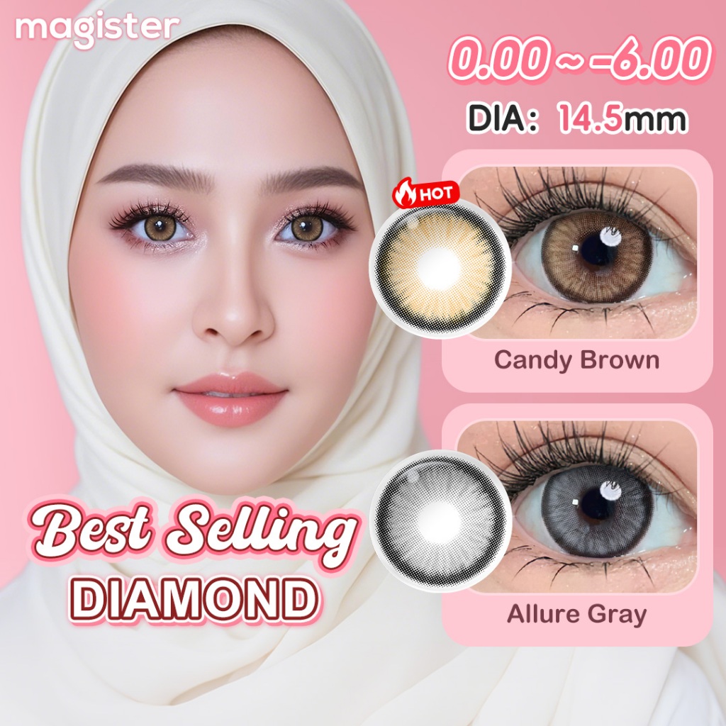 【Power 0.00~-6.00】Magister Contact Lenses with Power 14.5MM Diamond ...