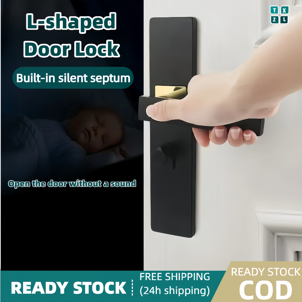 Door Lock Set Tubular Lever Cylindrical Cylinder Door Lock Tombol Pintu ...