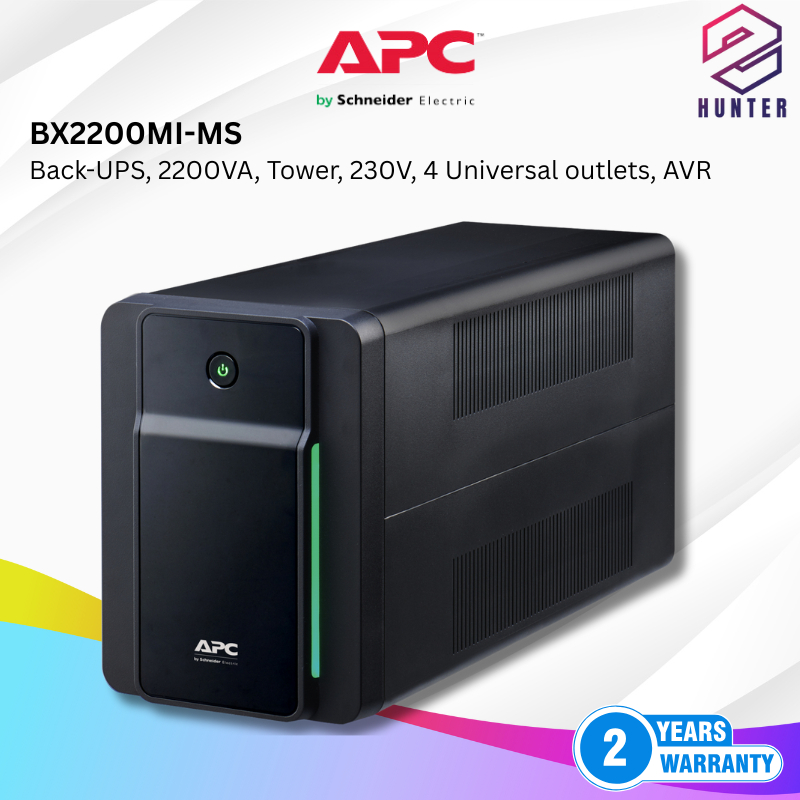 APC BX2200MI-MS Back-UPS, 2200VA, Tower, 230V, 4 Universal outlets, AVR ...