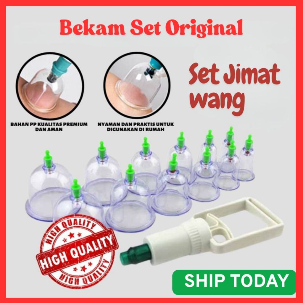 Set Bekam Angin Original 12 pcs Cup Cawan/Therapy Bekam Chinese Medical ...