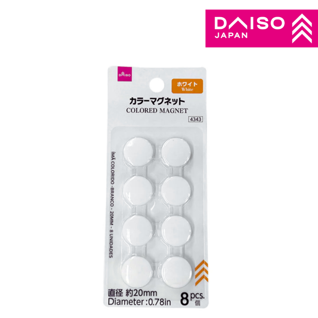 DAISO Color Magnets (white, 8 pieces) | Shopee Malaysia