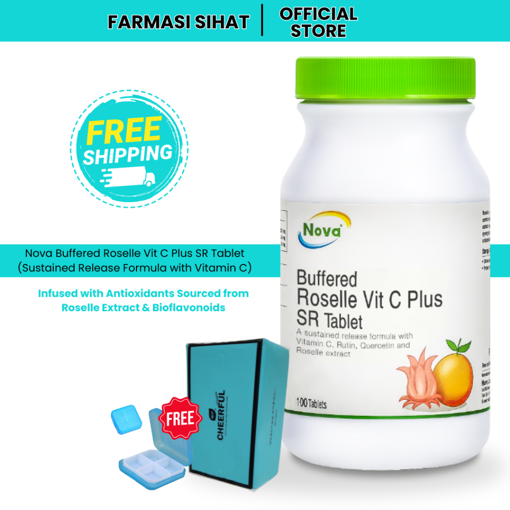 NOVA Buffered Roselle Vit C Plus SR Tablet 100's (Vitamin C, Vitamin D ...