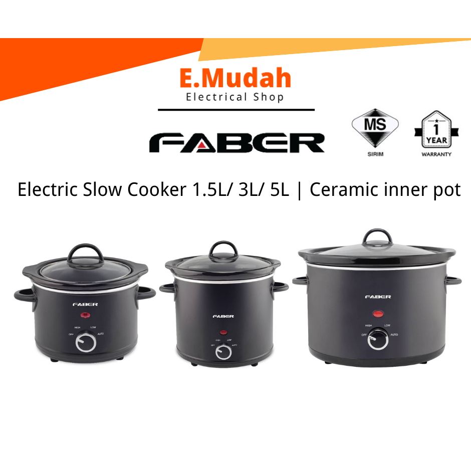 Faber 1.5L/3L/5L Slow Cooker Ceramic Inner Pot | FSC 150BK 300BK 500BK ...