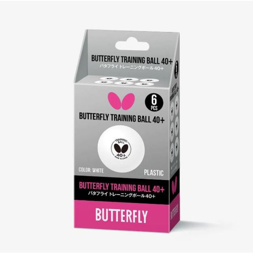 BUTTERFLY TRAINING BALL 40+ Plastic Table Tennis Ping Pong White Ball ...
