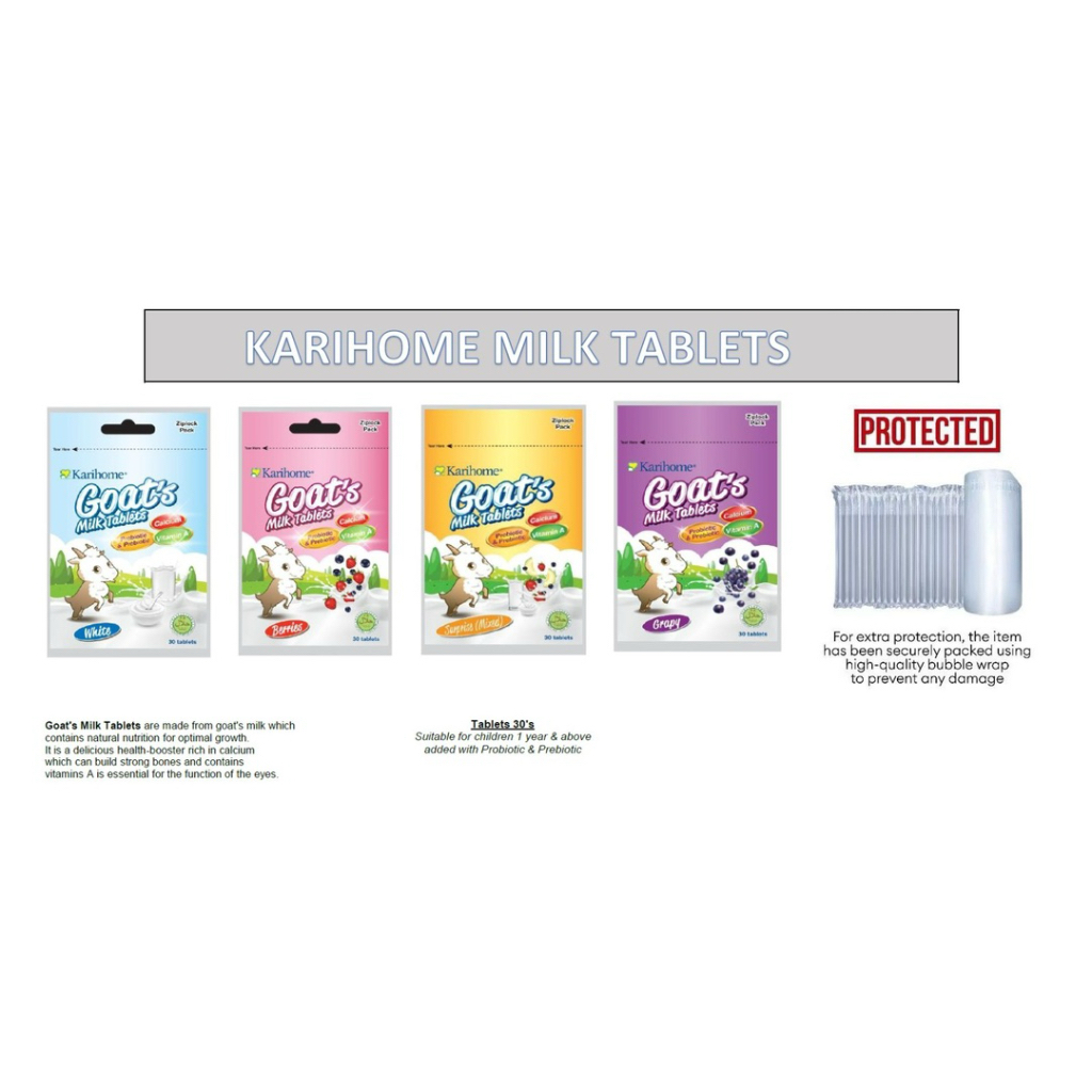 [HALAL] Karihome Goats Milk Tablets 30's 24g for 12 months+ sweetie / Karihome Goat Milk Powder ...