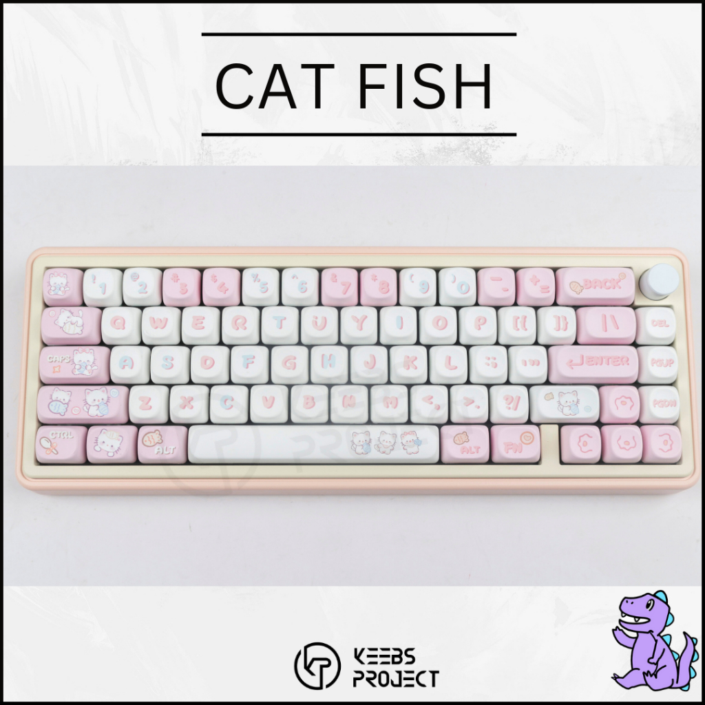 [𝐑𝐄𝐀𝐃𝐘 𝐒𝐓𝐎𝐂𝐊] Cat Fish PBT Moa Keycaps | Dye-Sub | For Mechanical ...