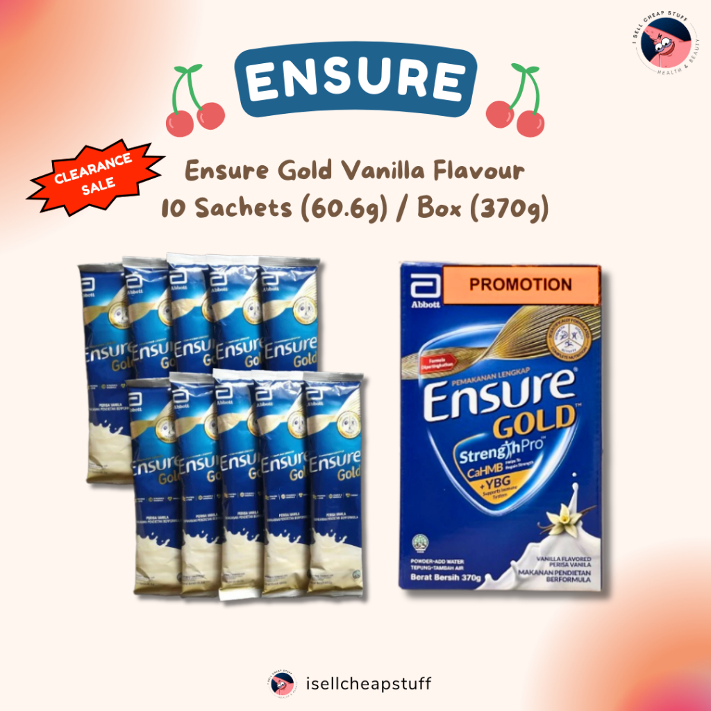 𝐏𝐑𝐎𝐌𝐎! Ensure Gold Vanilla Flavour (10 sachets x 60.6g) / Box (370g ...