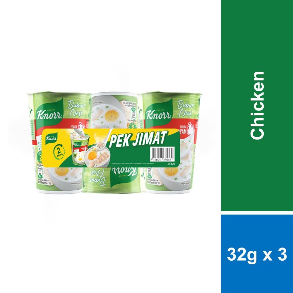 Knorr Cup Porridge Chicken (32g x 3) Pek Jimat | Shopee Malaysia