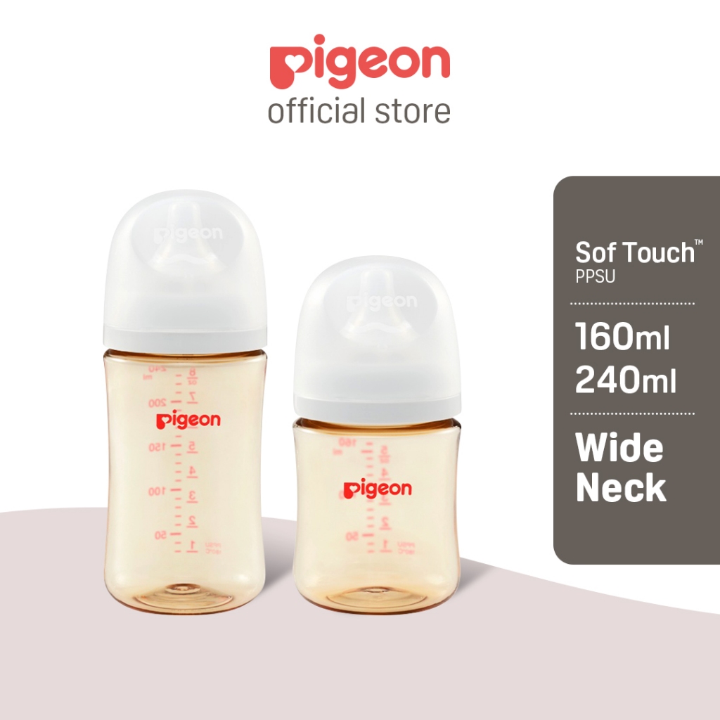 Pigeon SofTouch™ Wide-Neck PPSU BPP Nursing Bottle 160ml/240ml | Shopee Malaysia